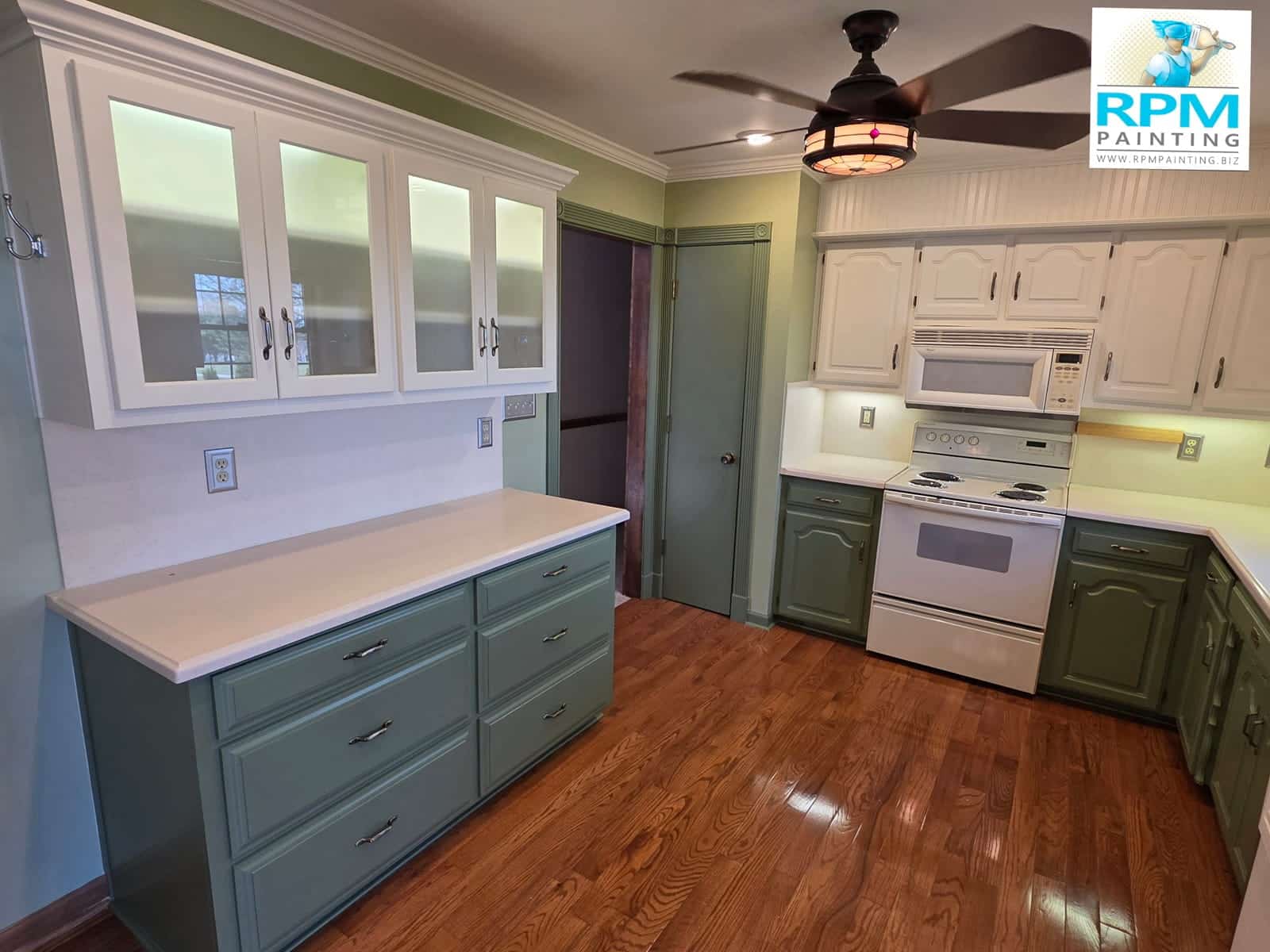 Fine Finish Cabinet Painting with Frosted Privacy Glass in Belton ...